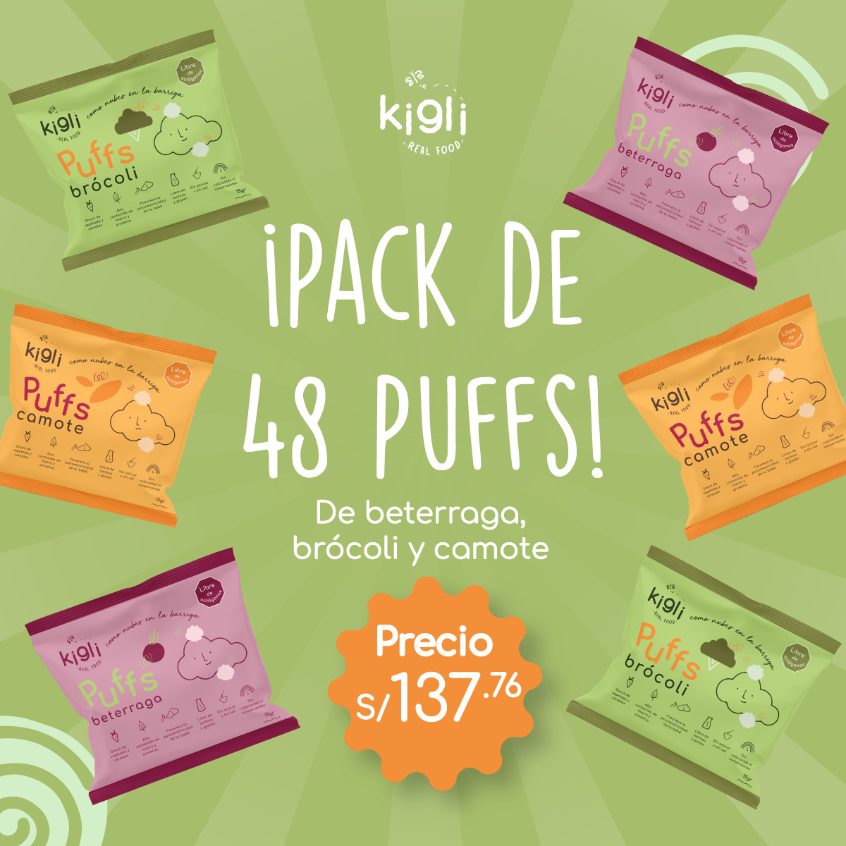 Pack de 48 puff – Kigli Real Food
